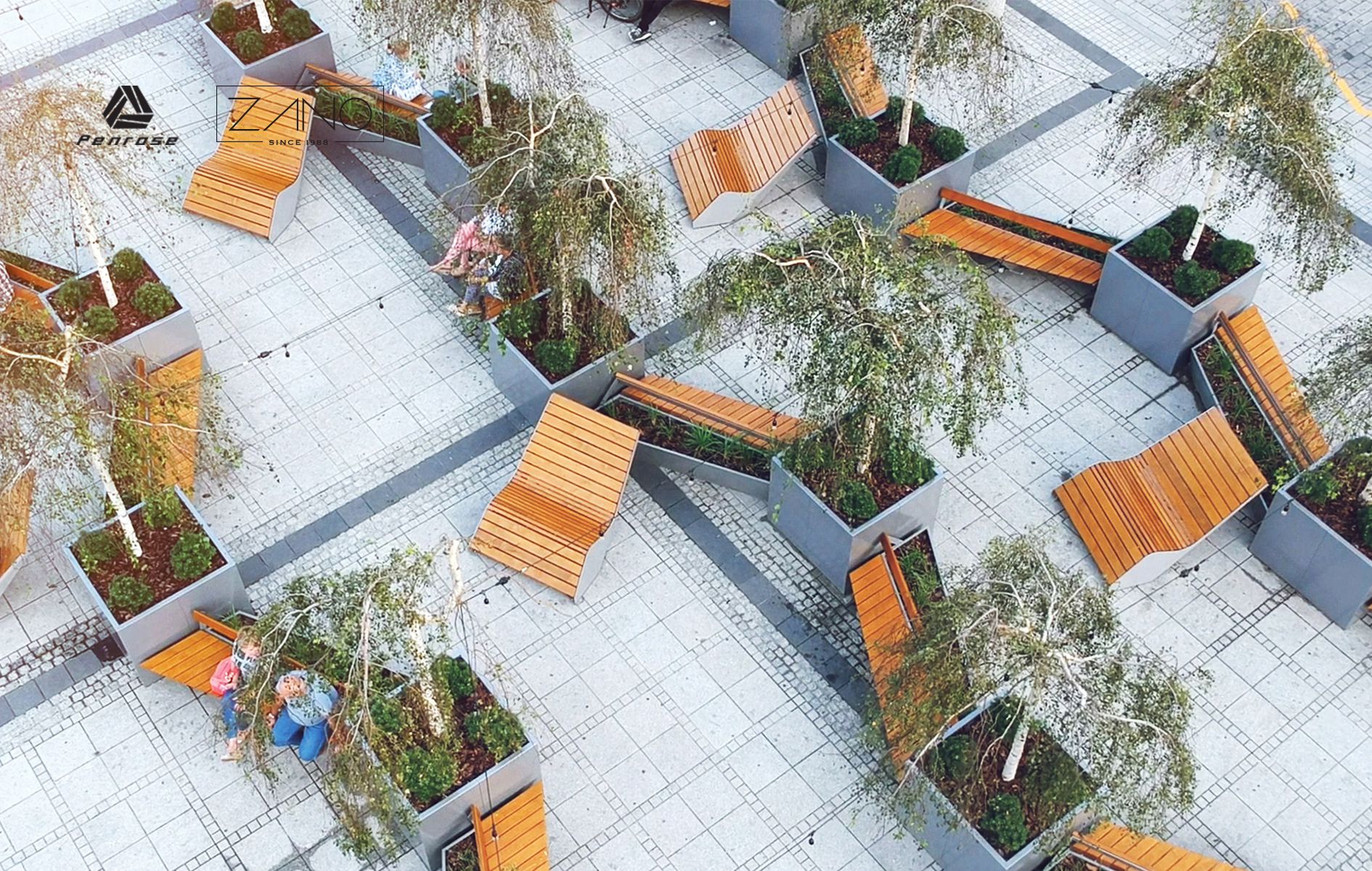 Penrose Bench – modern, modular | ZANO Street Furniture